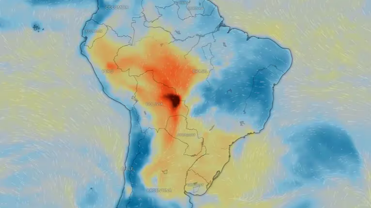 Así se ve el incendio forestal en Bolivia desde mapas satelitales ...